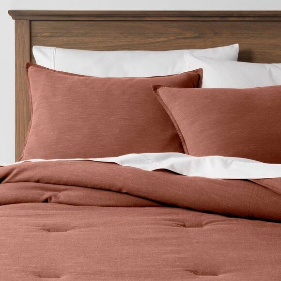 Threshold | Bedding | Fullqueen Space Dyed Cotton Linen Comforter Sham ...